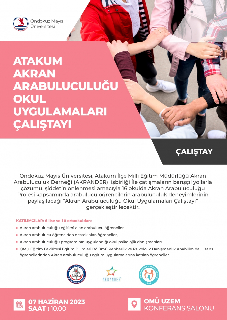 Atakum Akran Arabuluculuğu Okul Uygulamaları Çalıştayı | OMÜ | Ondokuz ...